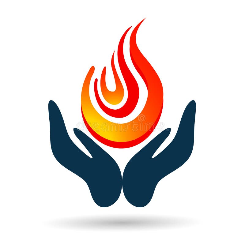 Save Energy Hands Save Fire Flame Modern Abstract Fire Design Fire Wave ...