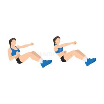 Woman Doing Seated Punches Exercise. Stock Vector - Illustration of ...