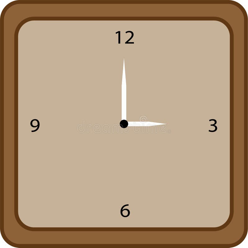 Square Wall Clock Clipart