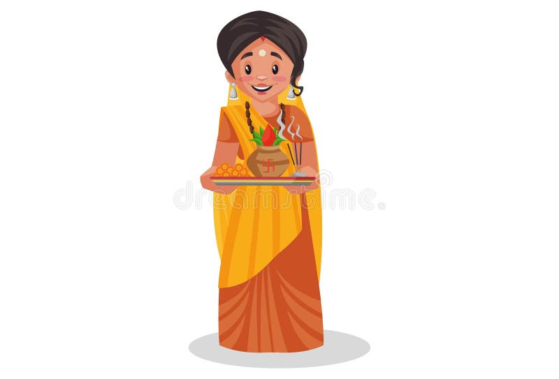 Indian Priestess Vector Cartoon Illustration Stock Vector ...