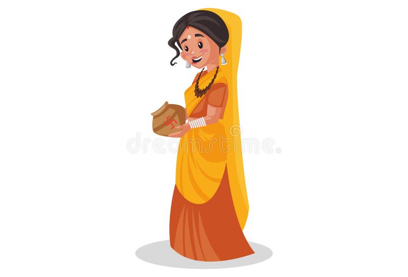 Indian Priestess Vector Cartoon Illustration Stock Vector ...
