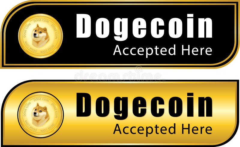 We Accept Dogecoin Label, Crypto Currency, Dogecoin Illustration ...