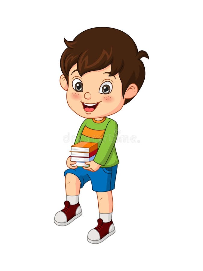 Young Boy Bring Pile Books Stock Illustrations – 10 Young Boy Bring ...