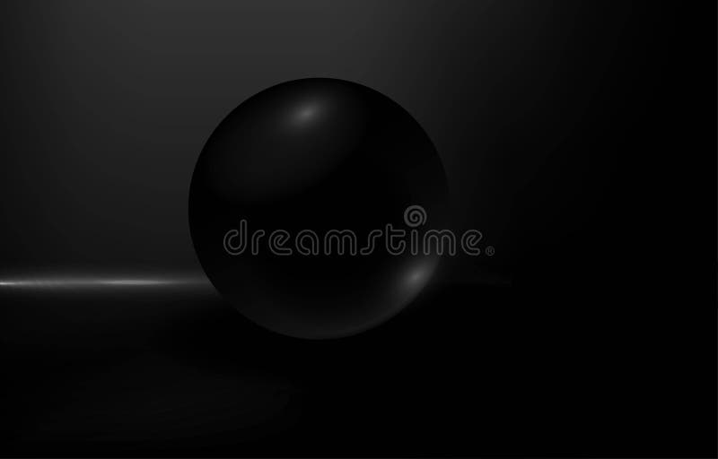Minimalist Black Room and Black Ball Stock Vector - Illustration of ...