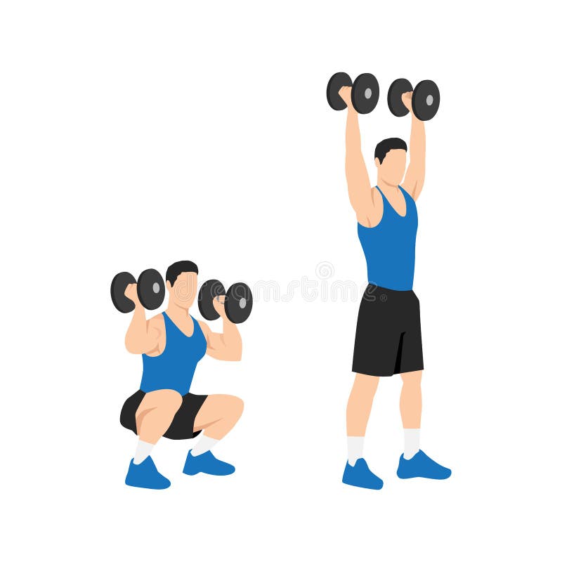 Squat With Dumbbells Cartoon