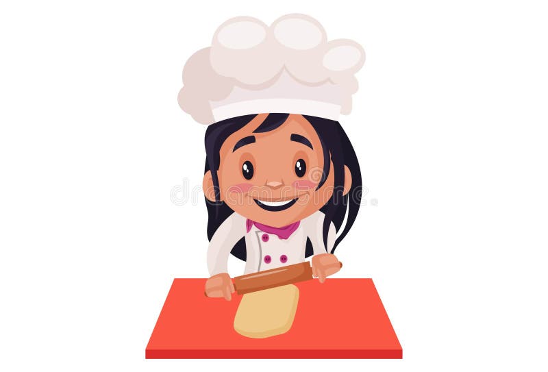 Bakery Girl Vector Cartoon Illustration Stock Vector - Illustration of ...