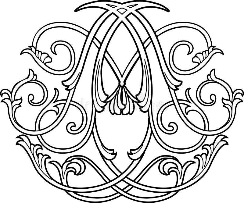 Classic Monogram a Letters Logo Stock Vector - Illustration of beauty ...