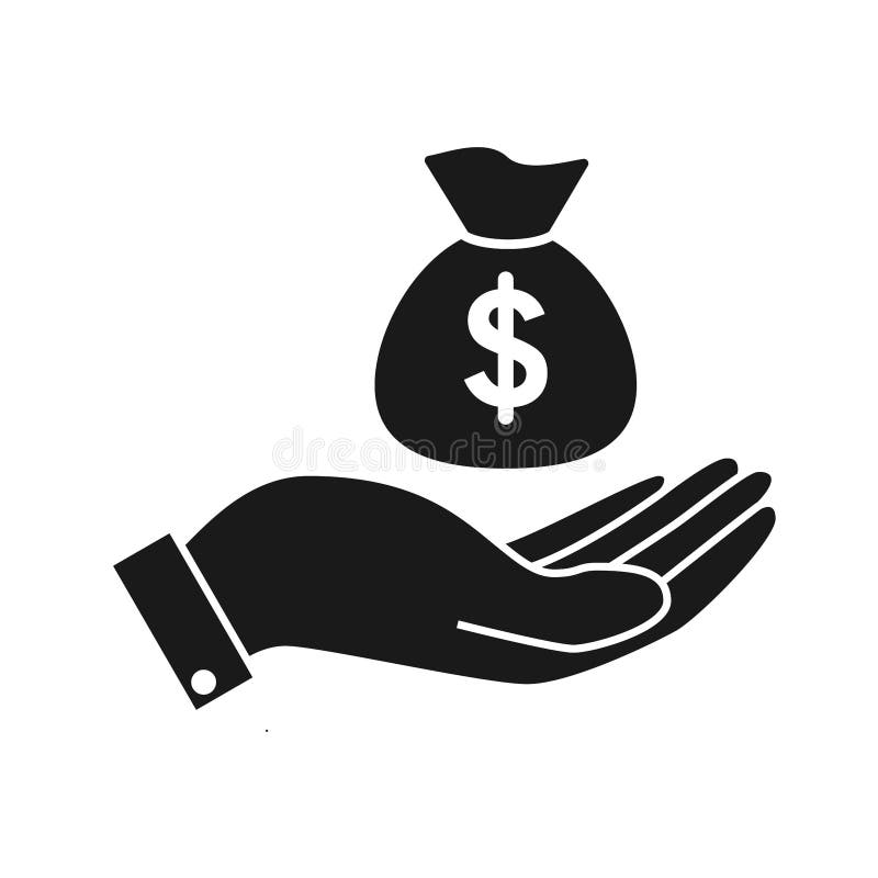 Money in Hand Icon. Hand Icon Holding Money. Payment Icon. Investment ...