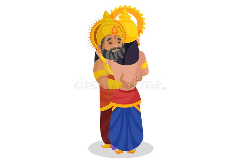 King Dhritarashtra Vector Cartoon Illustration Stock Vector ...