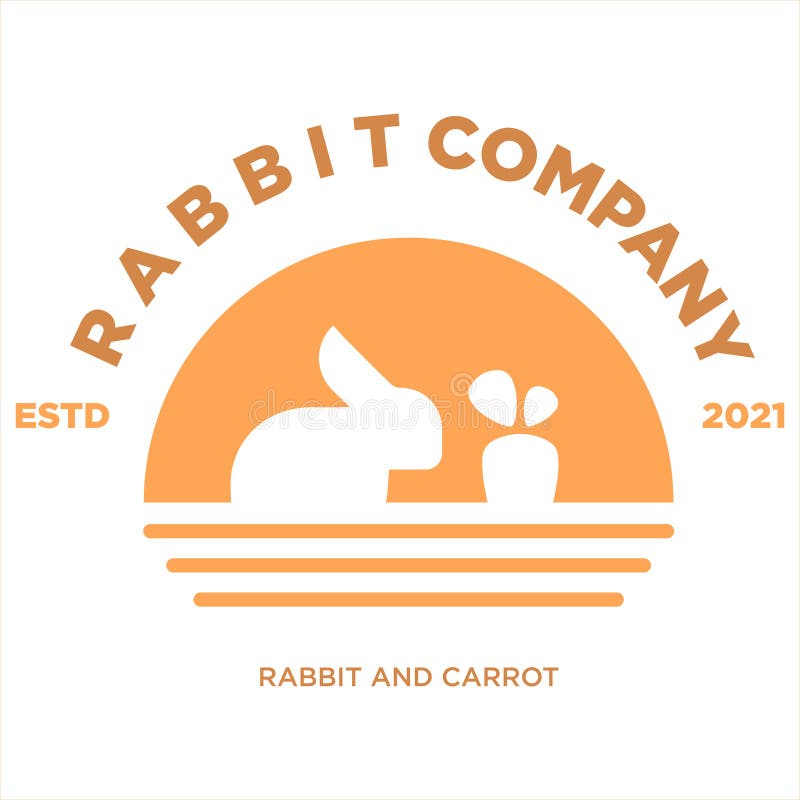 Vintage Retro Rabbit and Carrot Logo Design Vector. Stock Vector ...