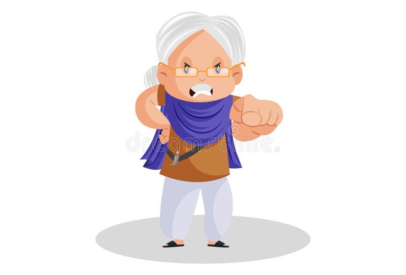 Old Lady Pointing Finger Stock Illustrations – 90 Old Lady Pointing ...