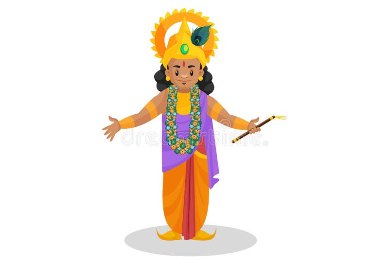 Krishna Standing Stock Illustrations – 134 Krishna Standing Stock ...