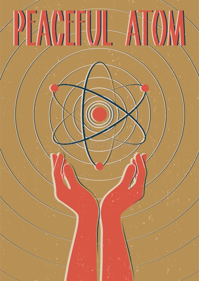 Peaceful Atom and Hands Vector Illustration Stock Vector - Illustration ...