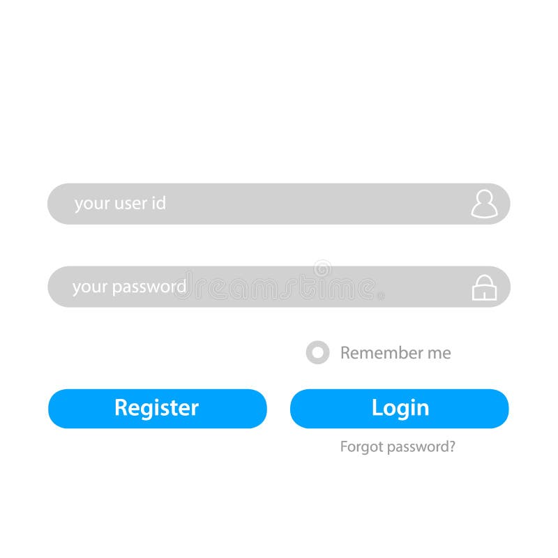 User Login and Register User Interface Template. Vector Illustration ...