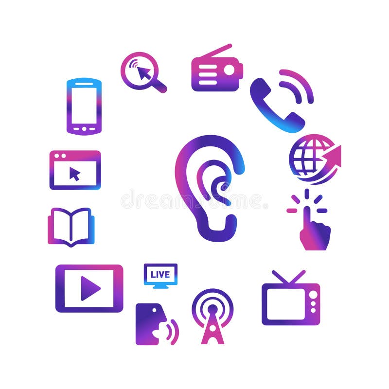 Advertising Methods Icons Vector Design Stock Vector - Illustration of ...