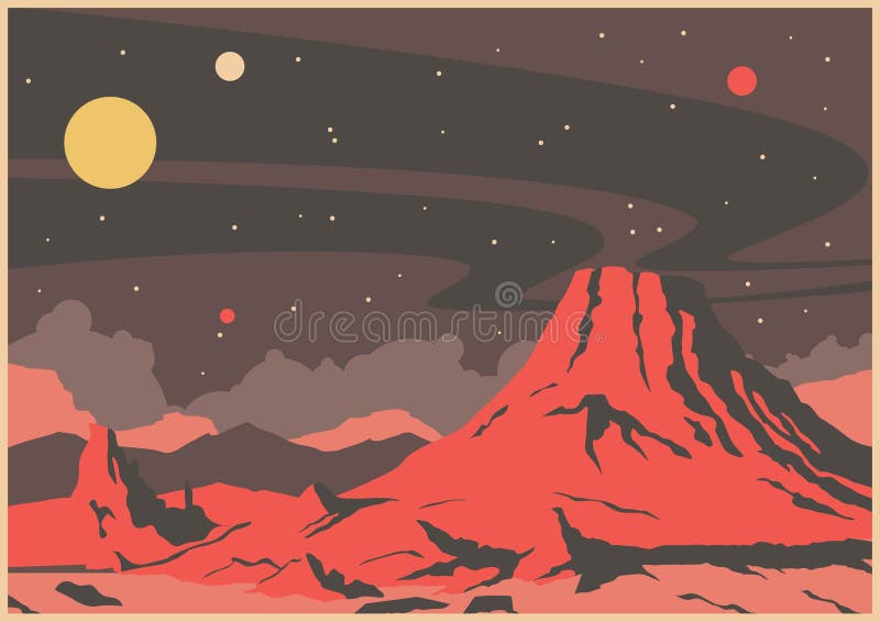 Unknown Planet Landscape Vector Illustration Stock Vector ...