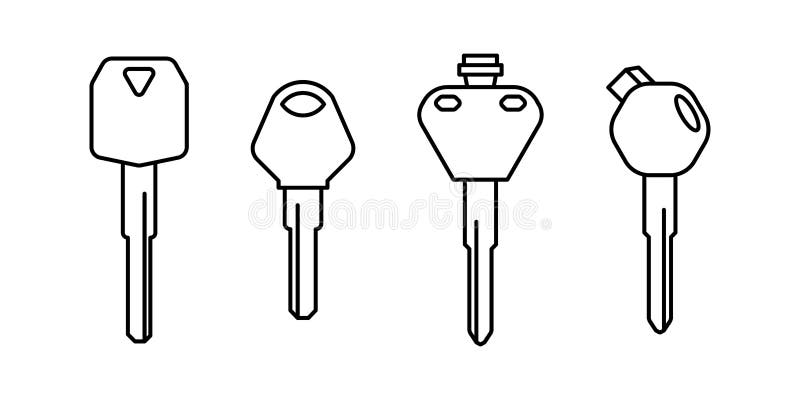 Motorcycle Key Icon Set, Simple Key Design Stock Vector - Illustration ...