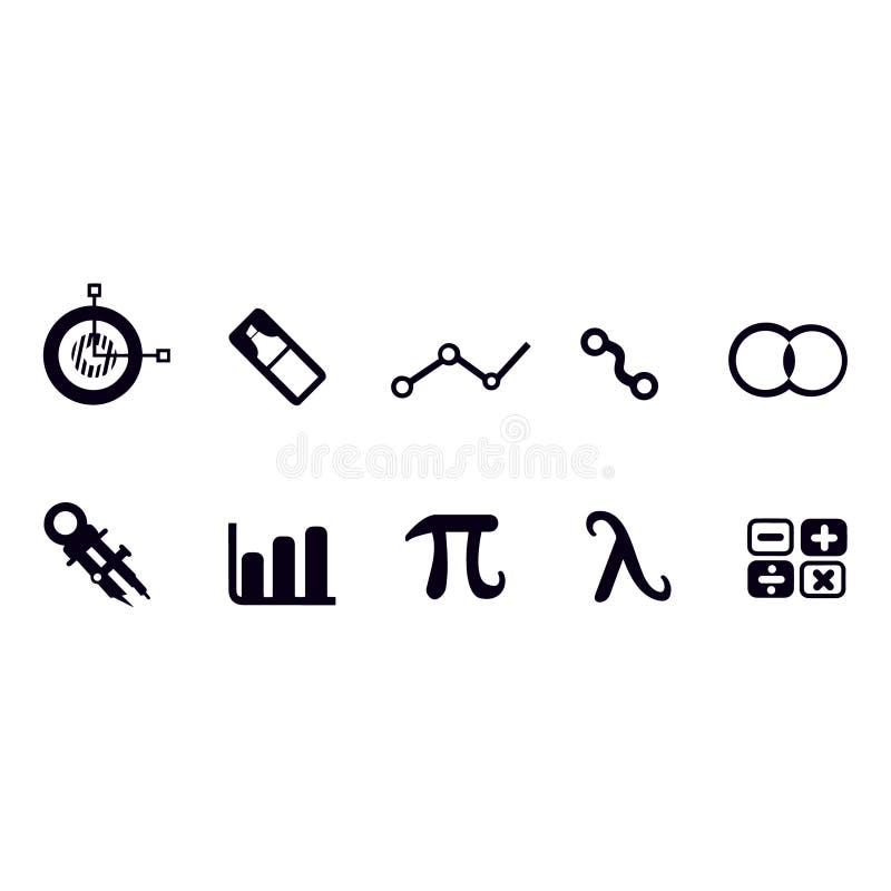 Math Icons Web Vector Design Black and White Stock Vector ...