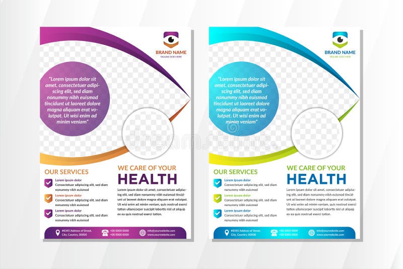 Eye Health Care Flyer Design Template with Vertical Layout. Stock ...