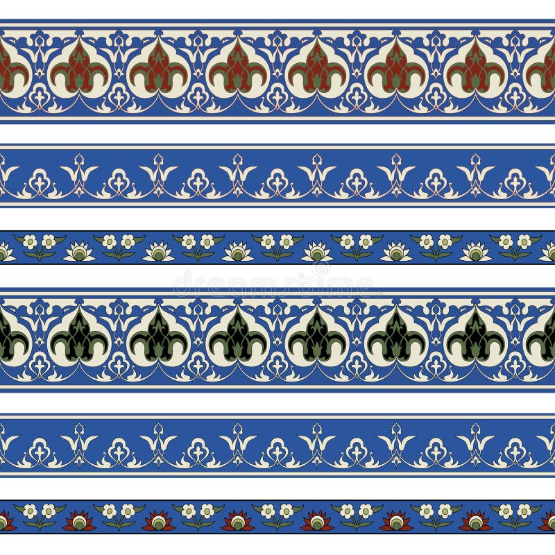 Seamless Floral Borders. Ancient Persian Style Stock Vector ...