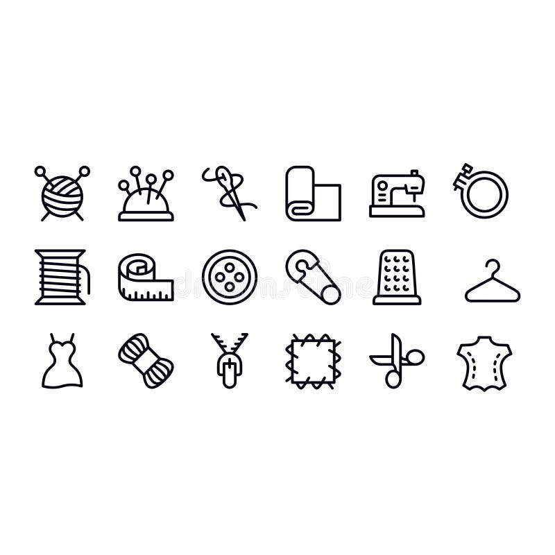 Sewing Needlework Icons Vector Set Stock Illustrations 3 141 Sewing