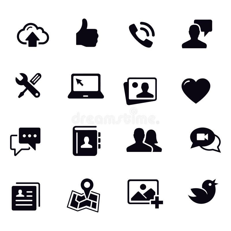 Social Media Simple Icons Vector Design Stock Vector - Illustration of ...
