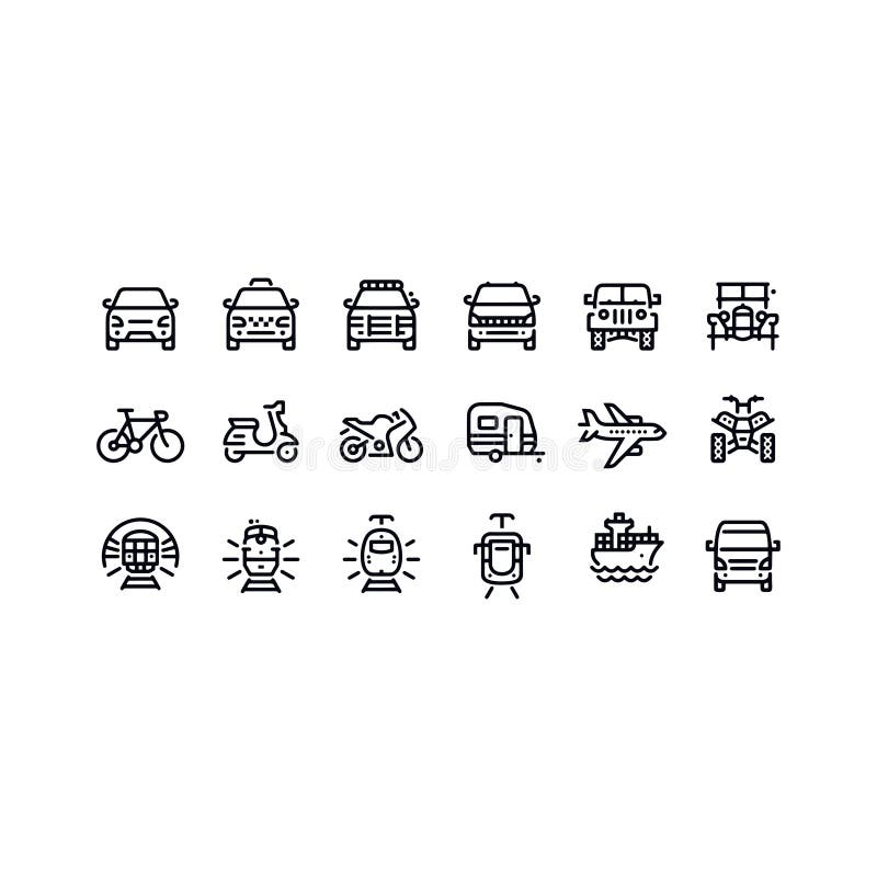 Transportation Simple Icons Vector Design Stock Vector - Illustration ...