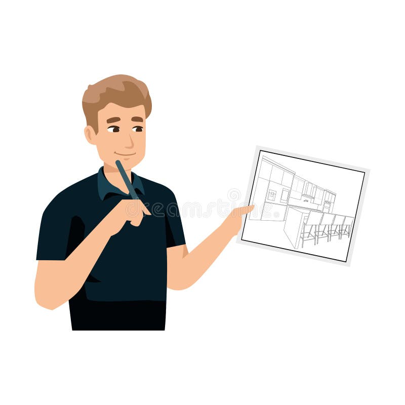 Man Holding Blueprint Stock Illustrations – 789 Man Holding Blueprint ...
