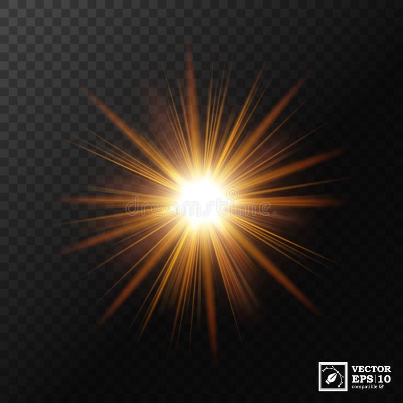 Abstract Gold Rays. Isolated on a Transparent Background. Vector ...