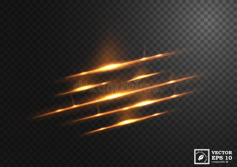 Abstract Gold Line of Light, on a Transparent Background, Isolated and ...