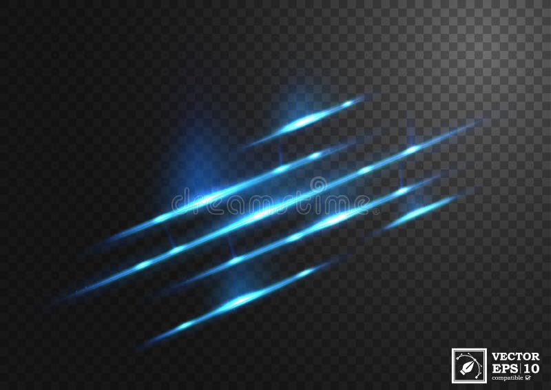 Abstract Blue Scratch of Light, on a Transparent Background, Isolated ...