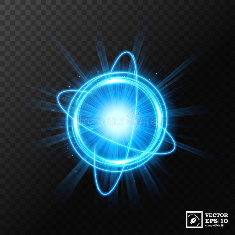 Dynamic Atom Light Explosion, Isolated and Easy To Edit. Vector ...