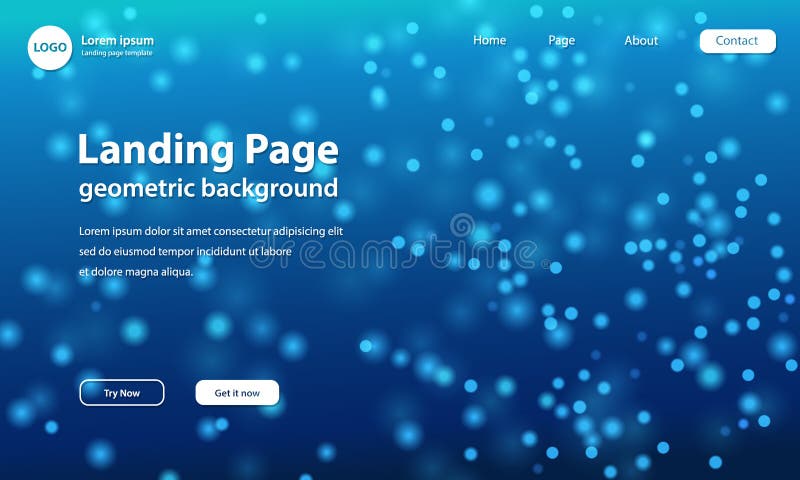 Landing Page Template with Blurred Particle Wave for Business Website ...