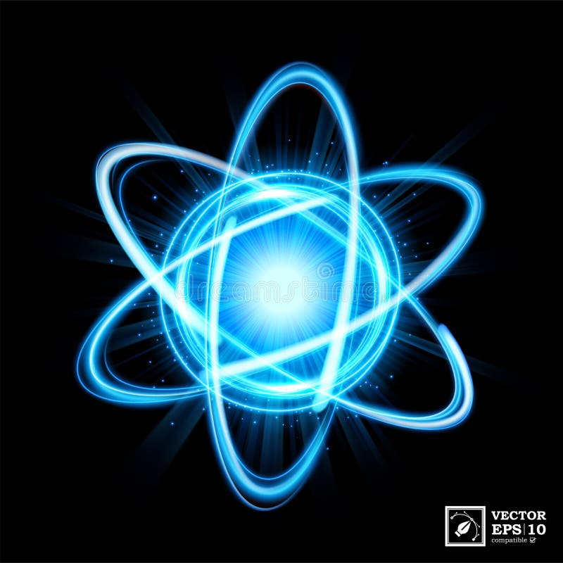 Dynamic Atom Light Explosion, Isolated and Easy To Edit. Vector ...