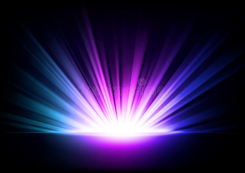 Multicolor Rays Rising on Dark Background. Vector Illustration Stock ...