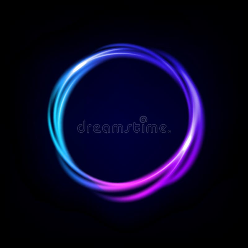 Abstract Multicolor Ring Line of Light, Isolated and Easy To Edit ...