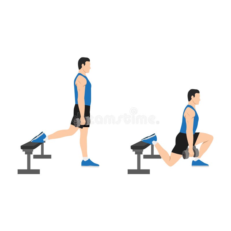 Bulgarian Split Squats Stock Illustrations – 51 Bulgarian Split Squats ...