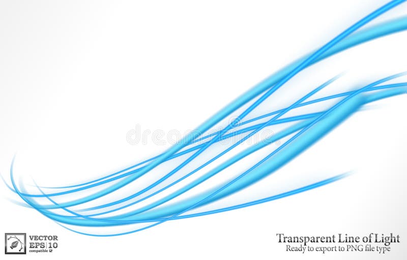 Transparent Blue Wavy Line, Ready Export To PNG File, Isolated and Easy ...
