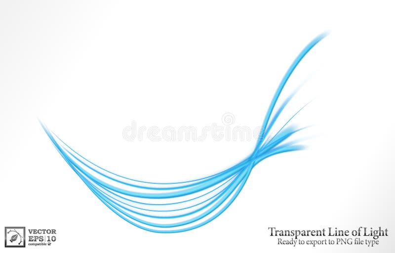 Transparent Blue Wavy Line, Ready Export To PNG File, Isolated and Easy ...
