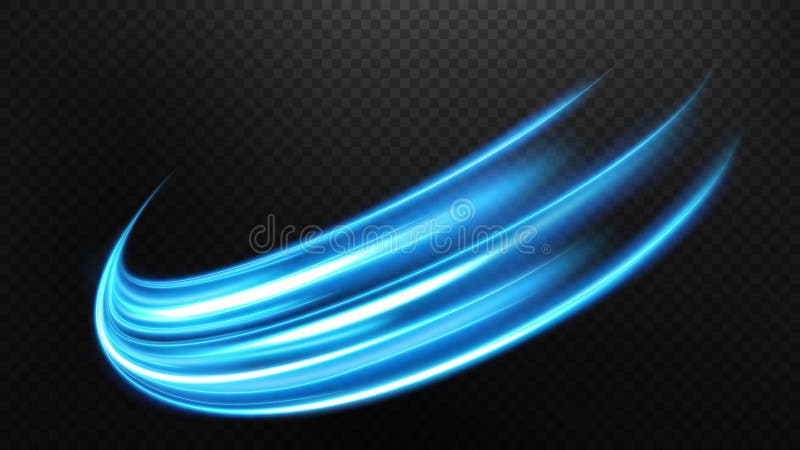 Abstract Light Speed Motion Effect, Blue Light Trail. Vector ...
