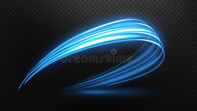 Abstract Light Speed Motion Effect, Blue Light Trail. Vector ...