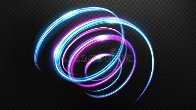 Abstract Multicolor Wavy Line of Light, Isolated and Easy To Edit ...