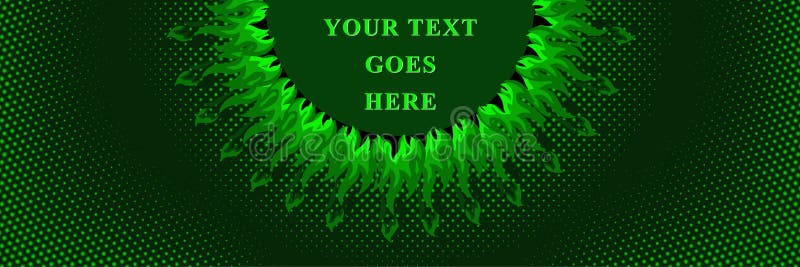 Green Half Sun with Text Space Banner Stock Vector - Illustration of ...