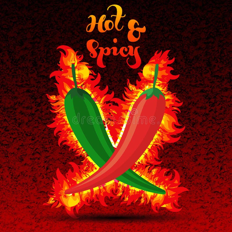 Hot and Spicy Poster Poster for Restaurant Stock Vector - Illustration ...