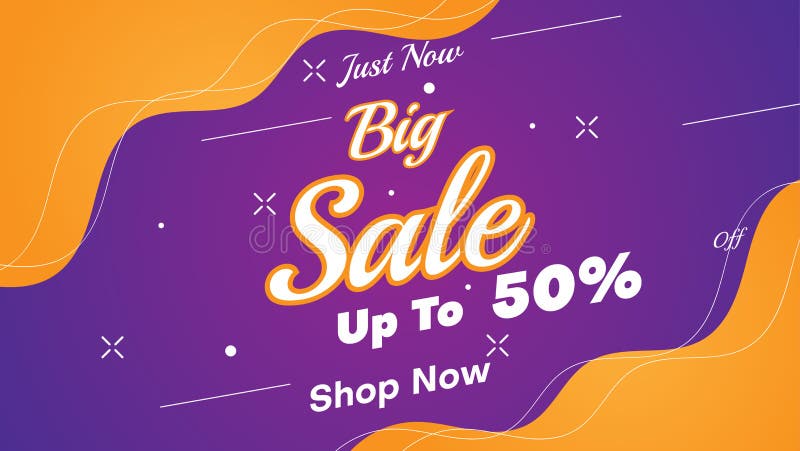 Sale Banner Design Template with Orange Stock Vector - Illustration of ...