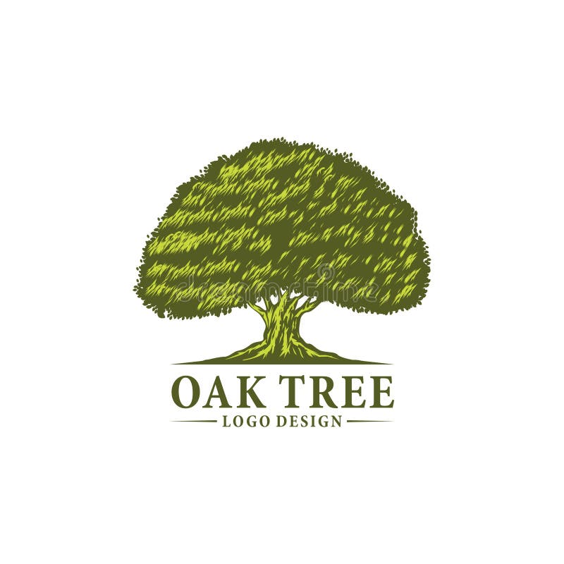 Oak tree icon vector logo stock vector. Illustration of garden - 228929754