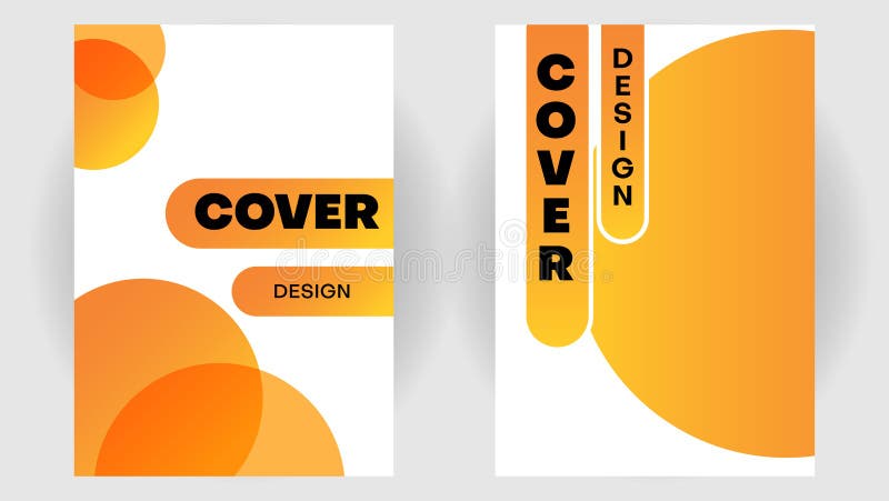 Cover Design Set with Orange Round Shape Stock Vector - Illustration of ...
