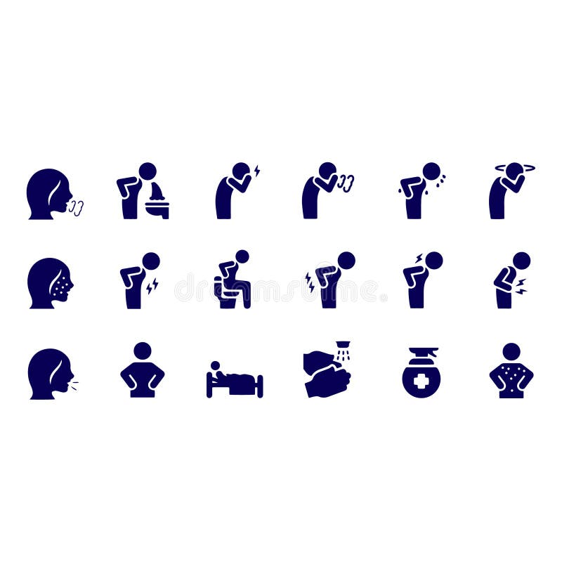 Sick icons stock vector. Illustration of fever, icons - 54019500