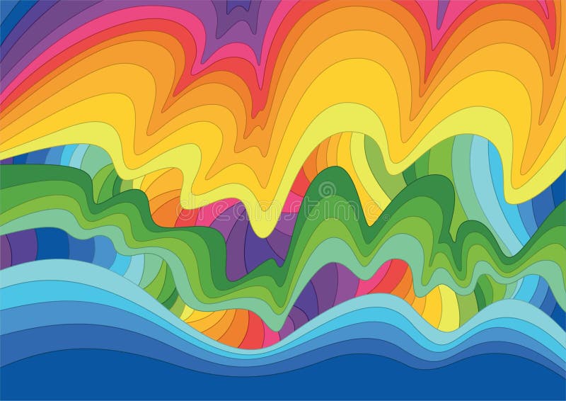 Psychedelic Color Art Nouveau Frame Stock Vector - Illustration of ...