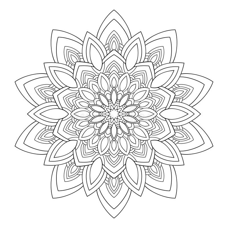 Decorative Mandala with Simple Natural Pattern on a White Isolated ...